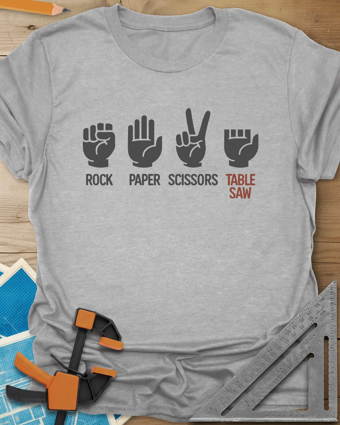 Rock Paper Scissors Table Saw Tee – Woodcraftees